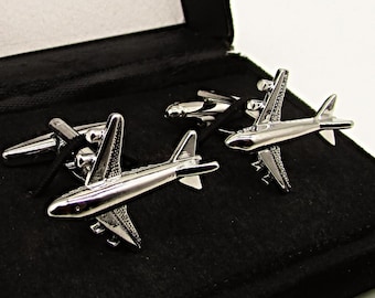Airplane Cufflinks With Diamonds, Sterling Silver Cufflinks, Unique ...
