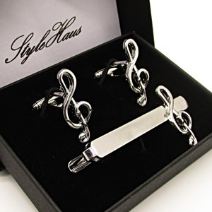 Treble Clef Cufflinks,treble Clef Tie Clip, Music Note Cufflinks, Men's ...