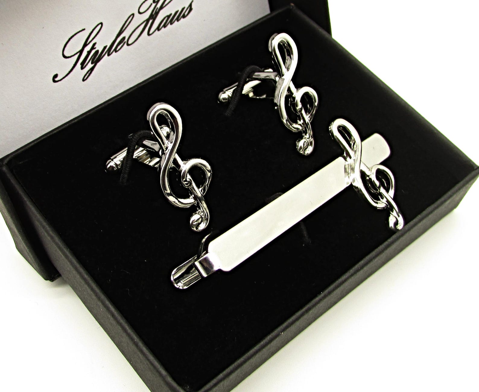 Treble Clef Cufflinks,treble Clef Tie Clip, Music Note Cufflinks, Men's ...