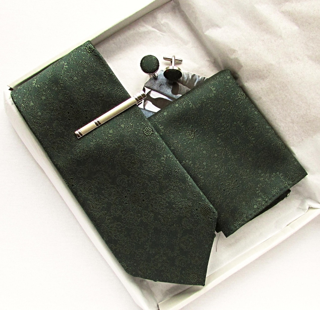 Emerald Green Tie Set, Emerald Green Pocket Square, Emerald Green Tie ...