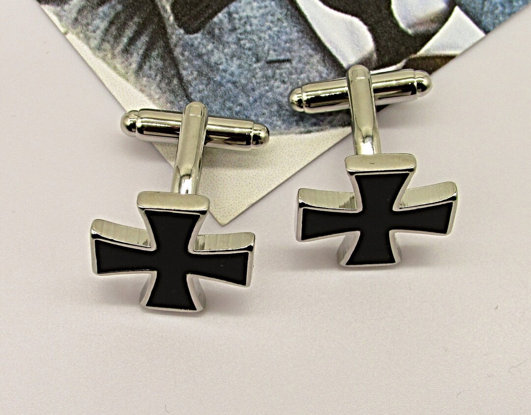 Knights Cross Cufflinks, Wedding Cufflinks, Groom's Cufflinks, Black ...