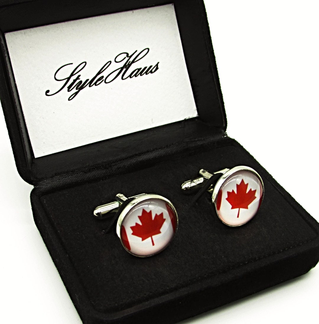 Canadian Flag Cufflinks, Canadian Cufflinks, Canada Colours Cufflinks ...