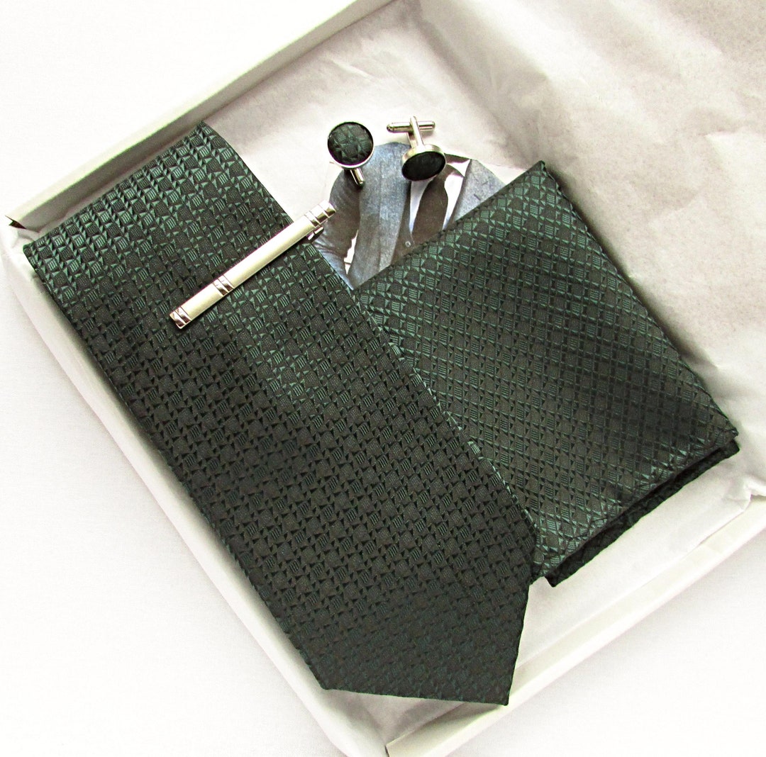 Emerald Green Tie Set, Emerald Green Pocket Square, Emerald Green Tie ...