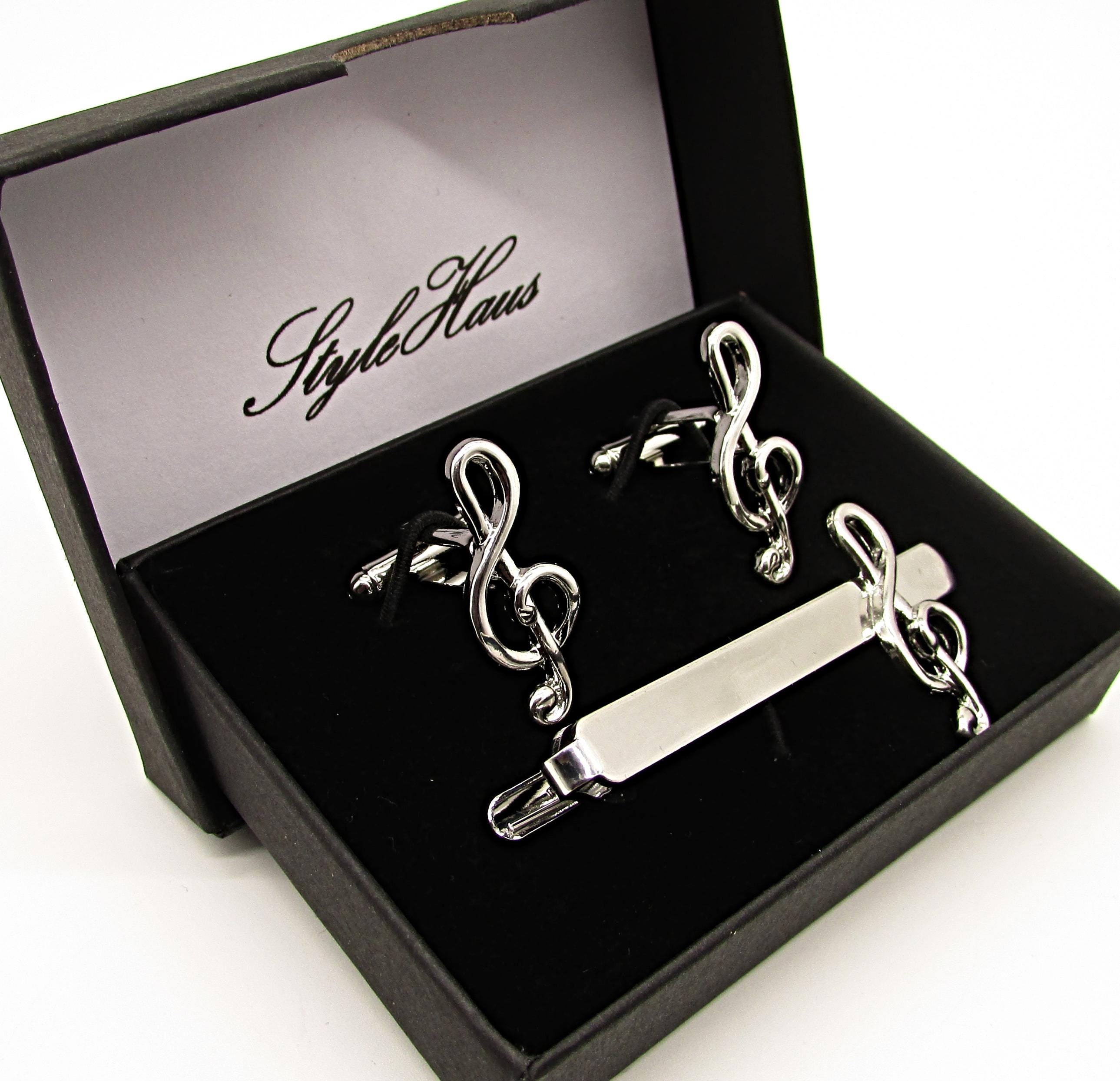 Treble Clef Cufflinks,treble Clef Tie Clip, Music Note Cufflinks, Men's ...