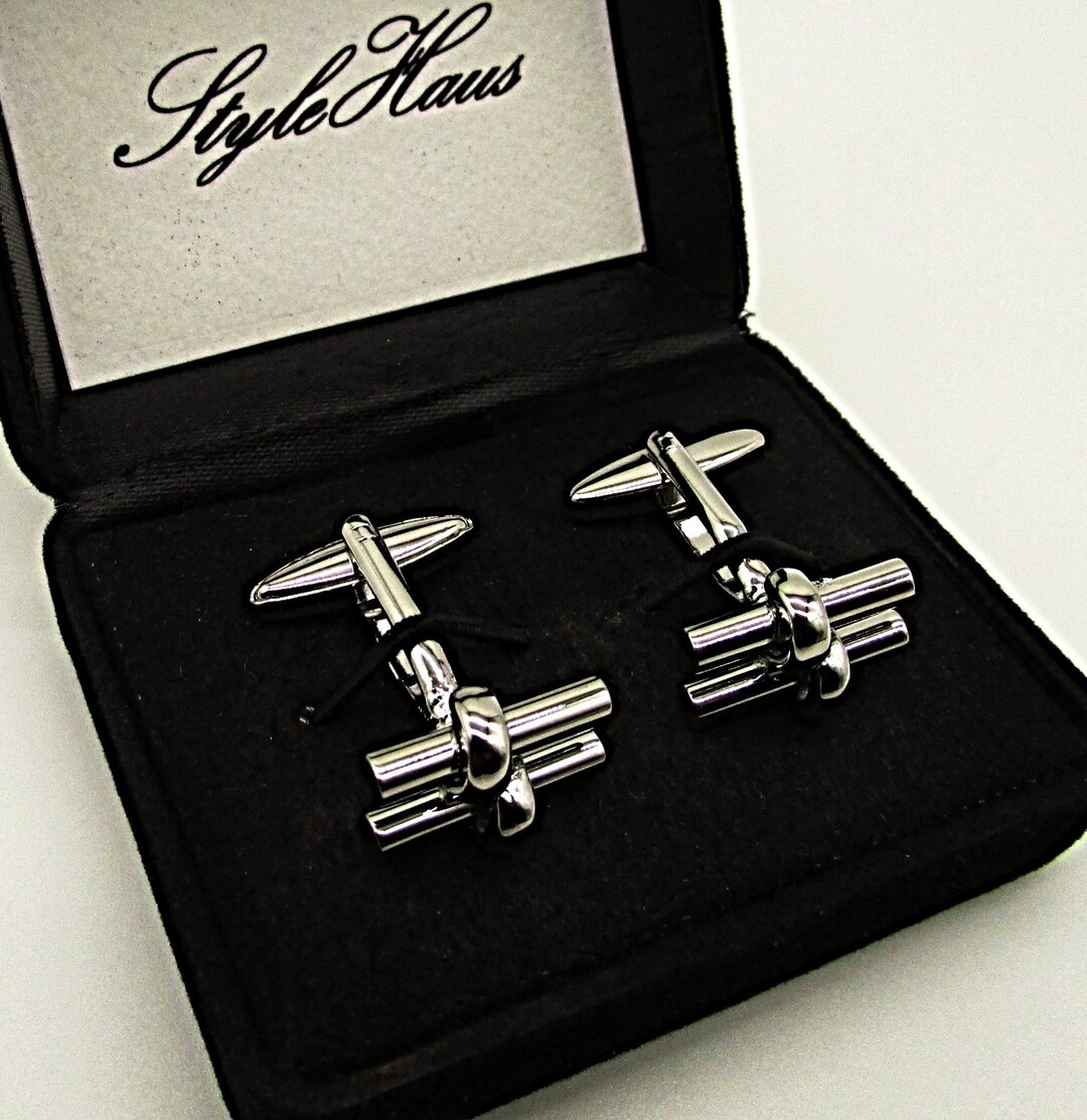 Double Barrel Cufflinks, Wedding Cufflinks, Groom's Cufflinks, Silver ...