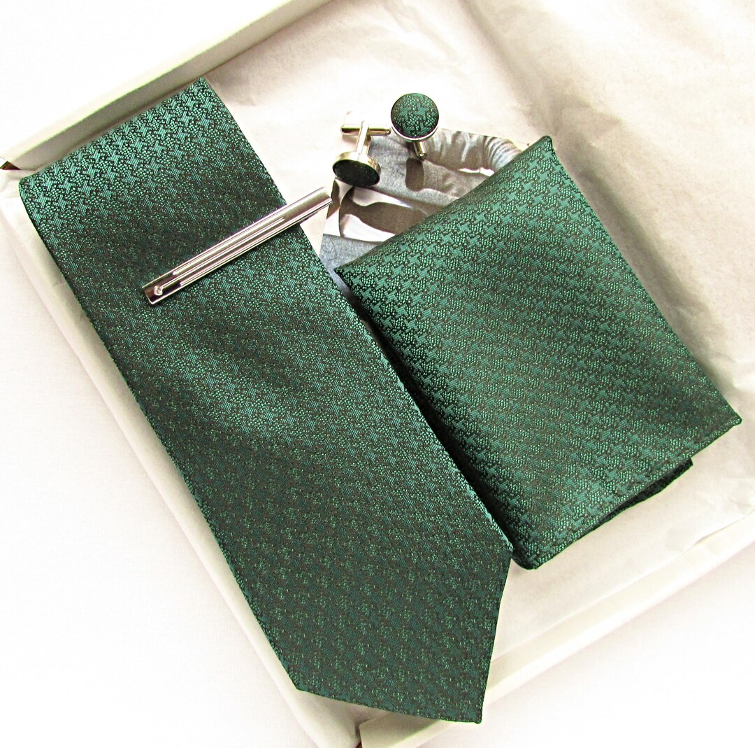 Emerald Green Tie Set, Emerald Green Pocket Square, Emerald Green Tie ...