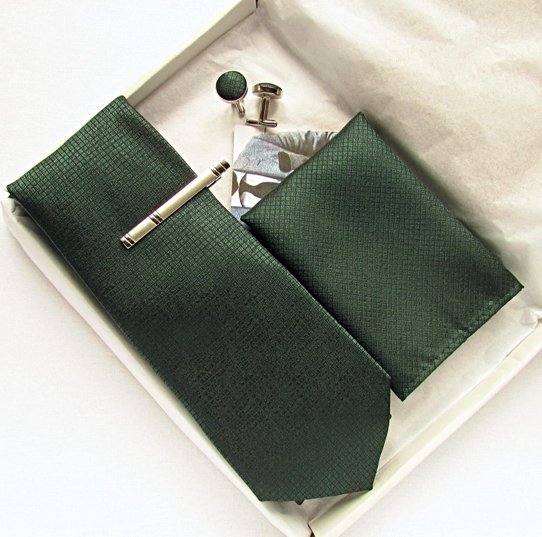 Emerald Green Tie Set, Emerald Green Pocket Square, Emerald Green Tie ...