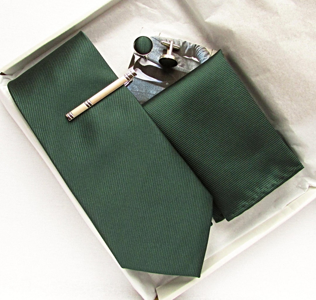 Emerald Green Tie Set, Emerald Green Pocket Square, Emerald Green Tie ...