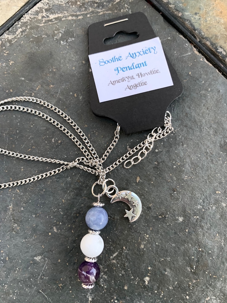 Soothe Anxiety Pendant // Crystal Stone Pendant // Anti Stress Pendant ...