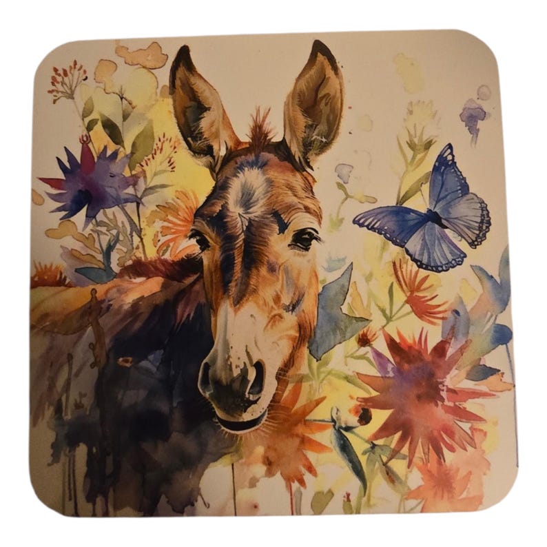 Mule Donkey Watercolour Print Mug & Coaster Gift - Etsy UK