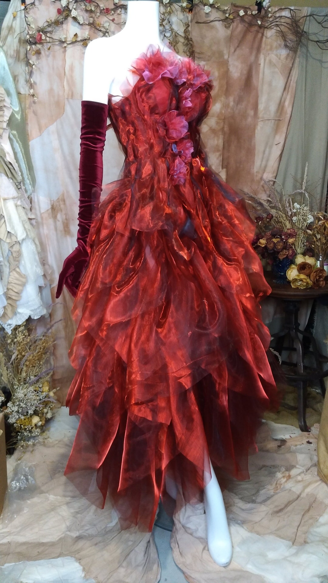 Red Rose Wedding Dress Evening Gown by Zollection please Contact Me ...