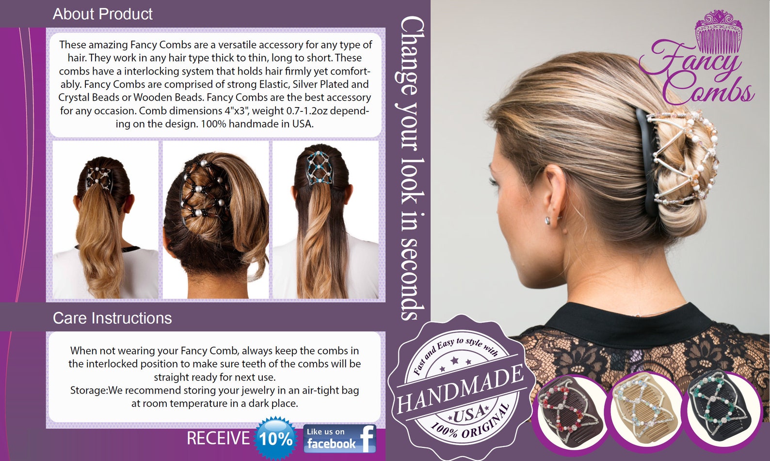 Magic Hair Clip Red Color Classy Style Hair Everyday Hair | Etsy