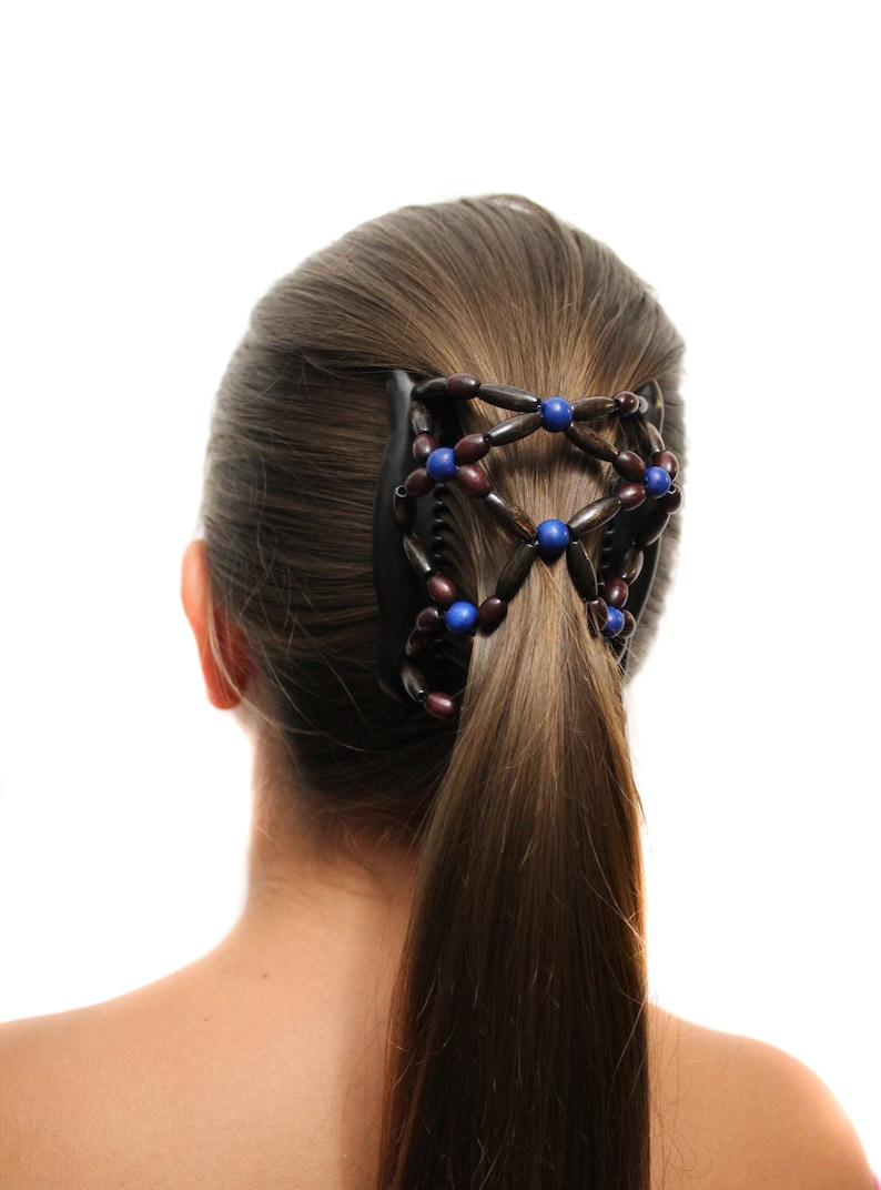 Handmade Wooden Beaded Hair Bun Holder, Updo Hair Accessory - Etsy