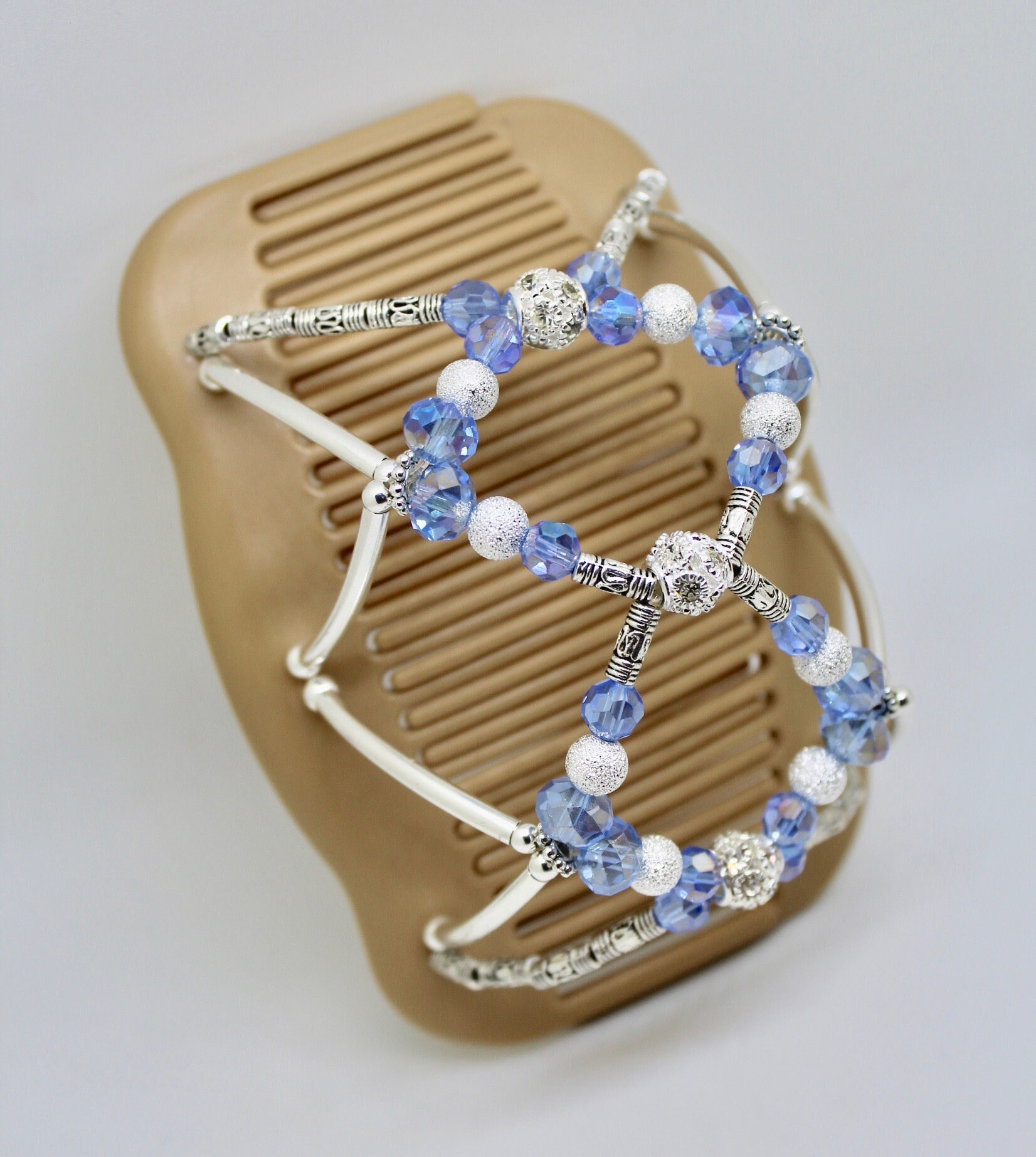 Fine Hair Clip Light Blue Crystals Magic Hair Clip | Etsy