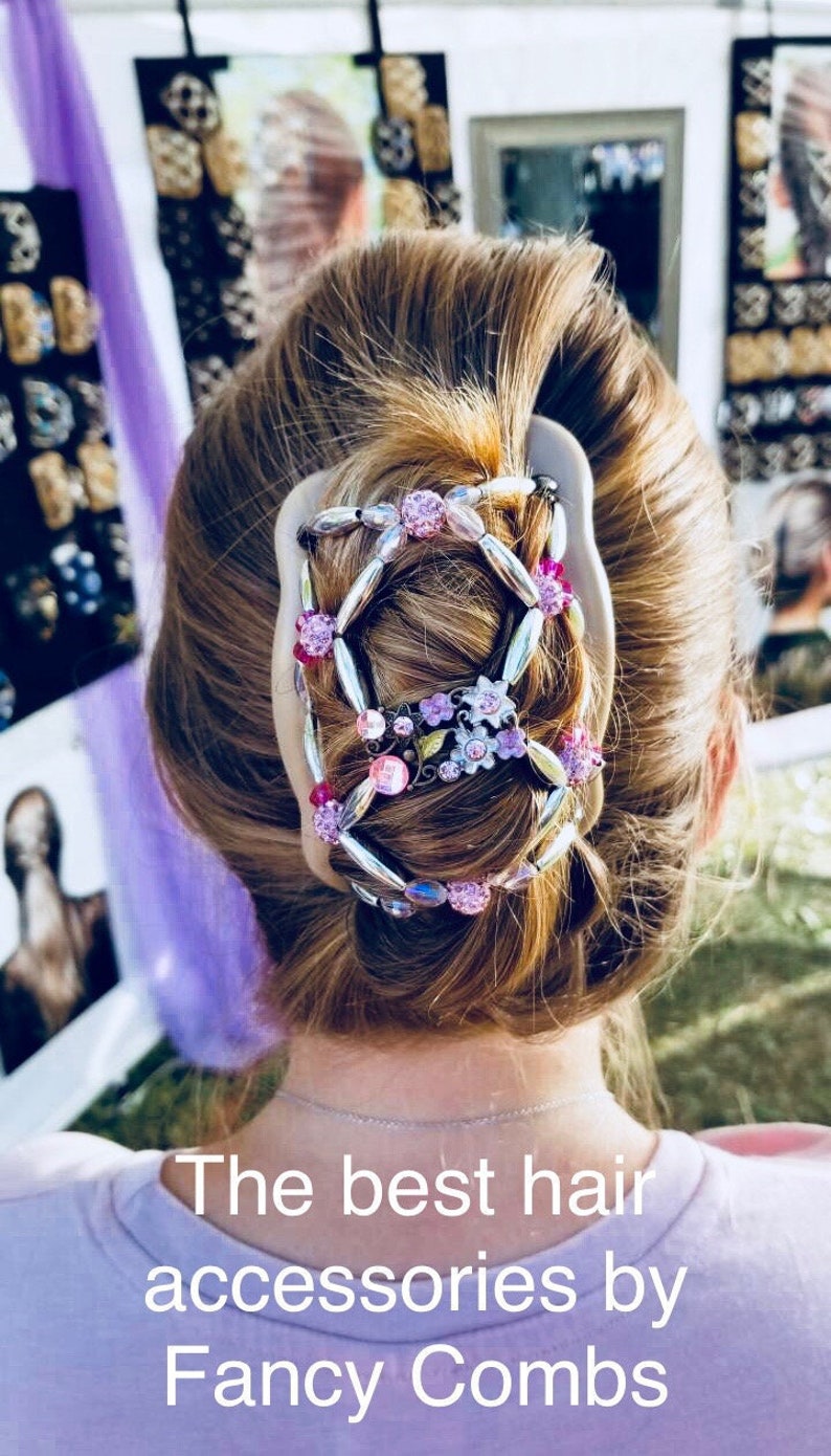 Fancy Combs Pink Rose Double Hair Comb Long Hair Short - Etsy