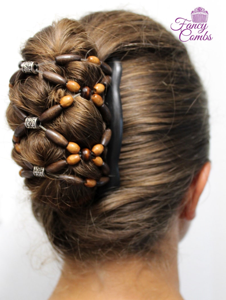 Beaded Double Hair Comb, French Twist Bun Maker, Handmade USA - Etsy