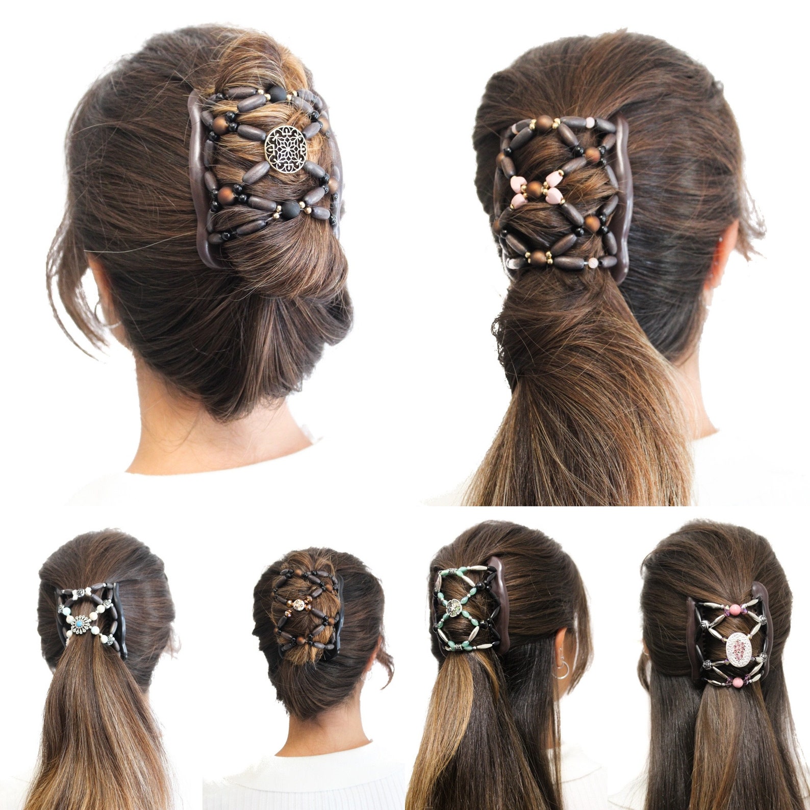 Handmade Wooden Beaded Hair Bun Holder, Updo Hair Accessory - Etsy