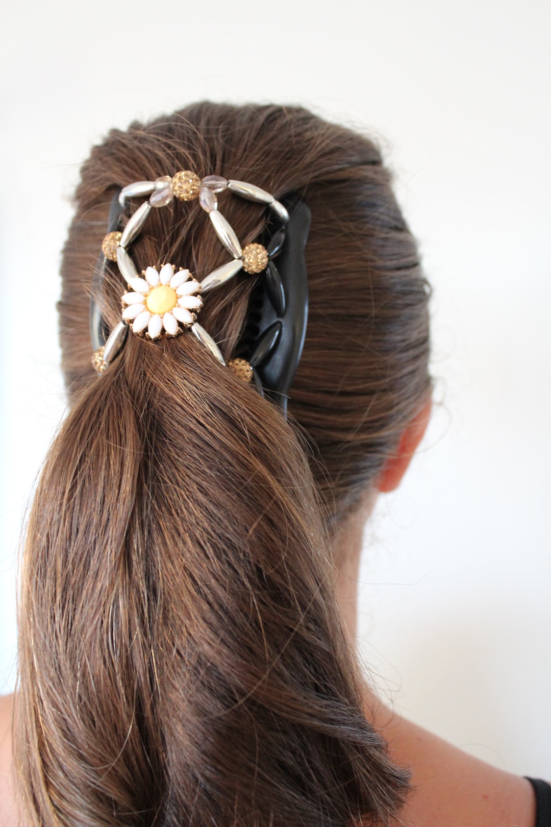 Fancy Combs, Beaded Pony Tail Holder, Decorative Flower Beaded Hair ...