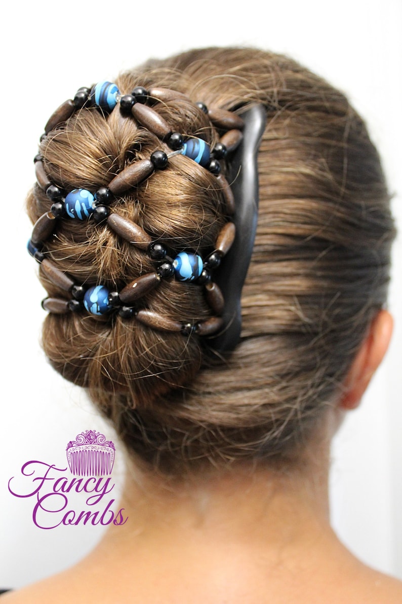 Wooden Bead Hair Bun Maker, Double Comb, Handmade in USA - Etsy