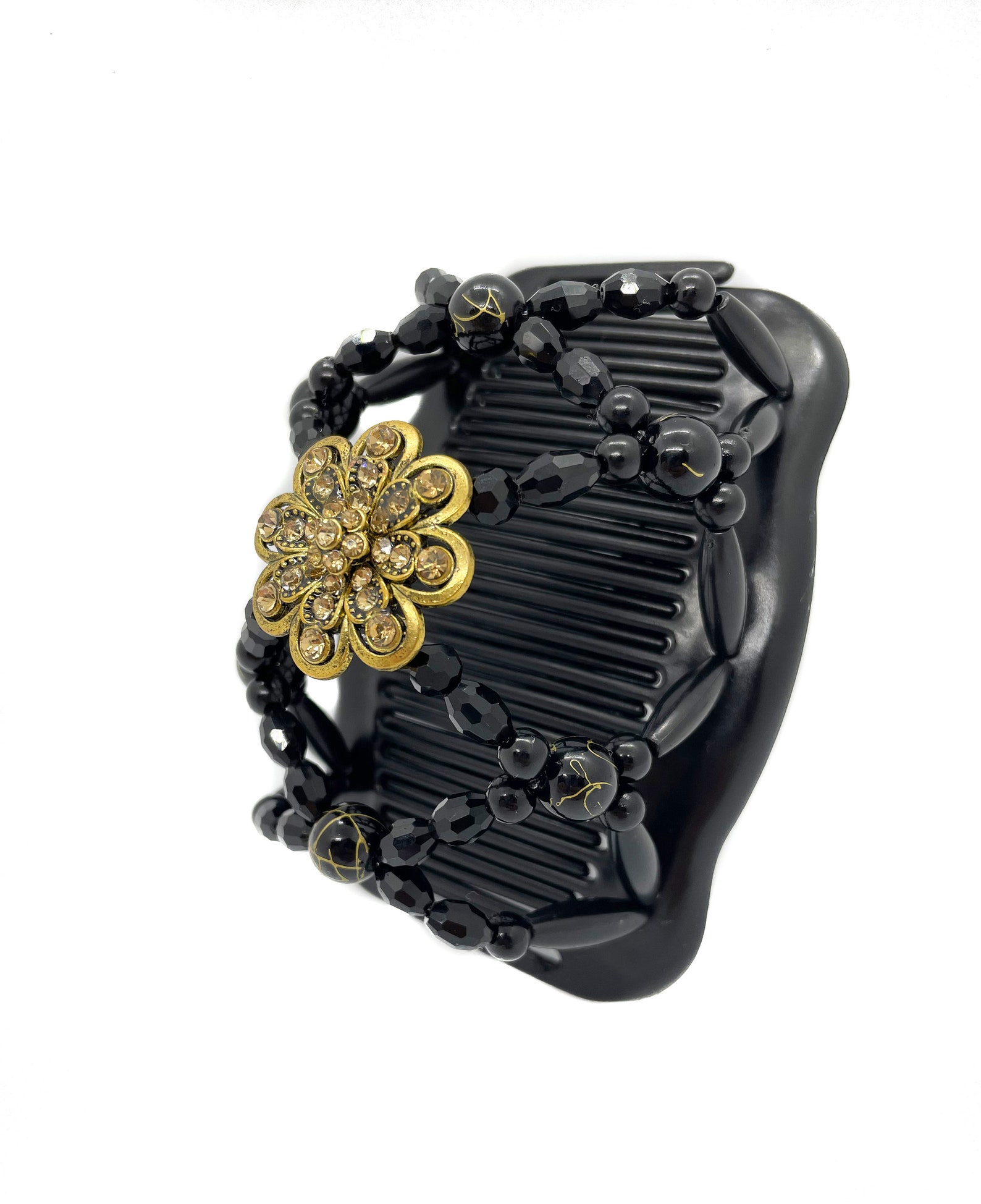 FANCY COMBS Gold Hair Jewelry Classy Bun Maker Beaded - Etsy