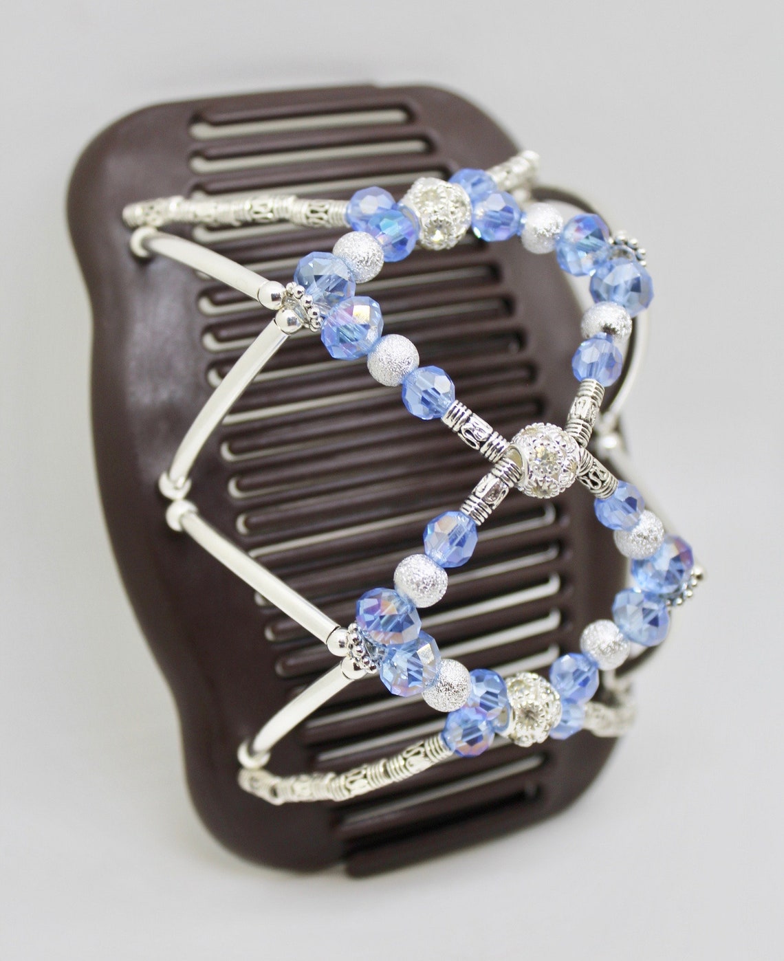 Fine Hair Clip Light Blue Crystals Magic Hair Clip | Etsy