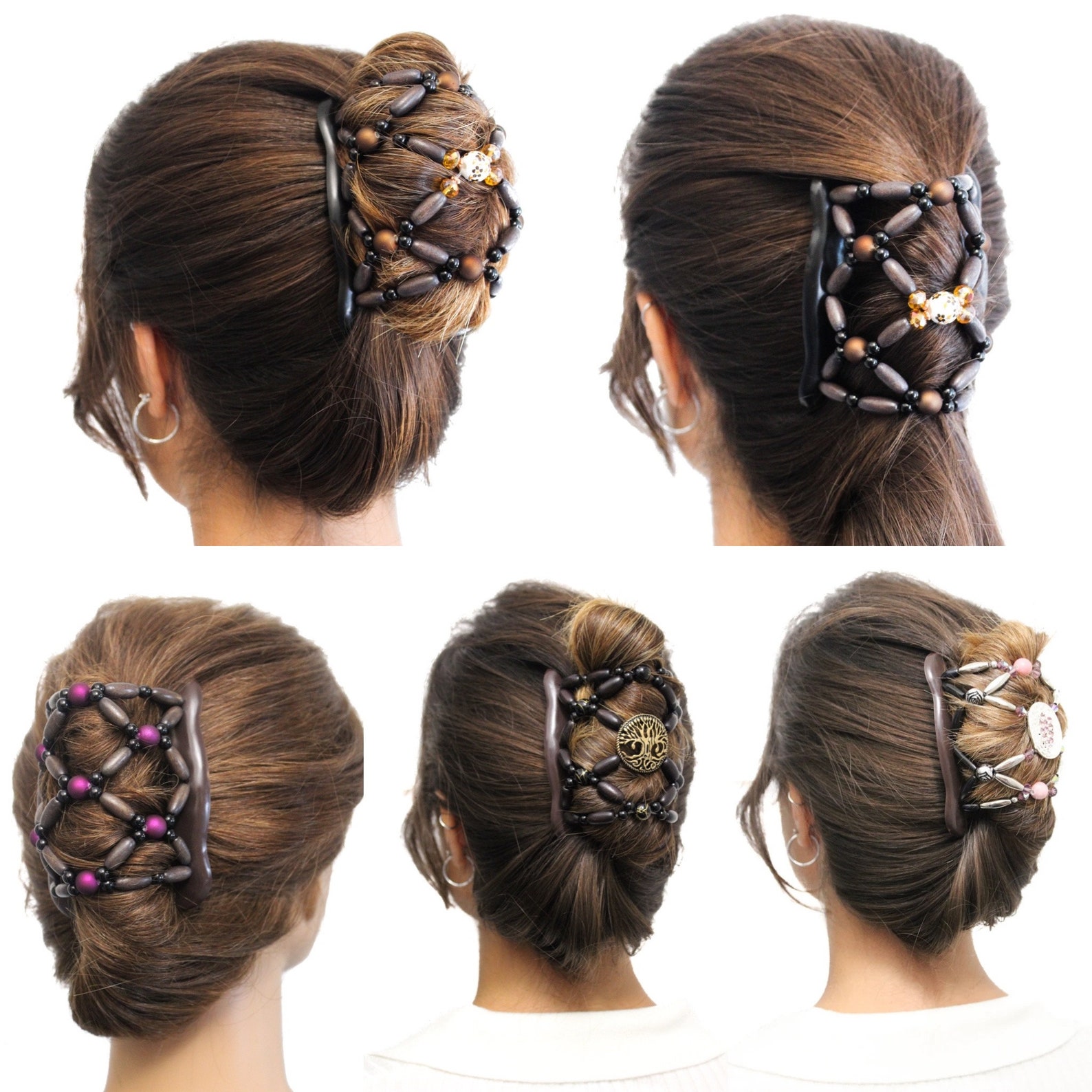 FANCY COMBS Gold Hair Jewelry Classy Bun Maker Beaded - Etsy