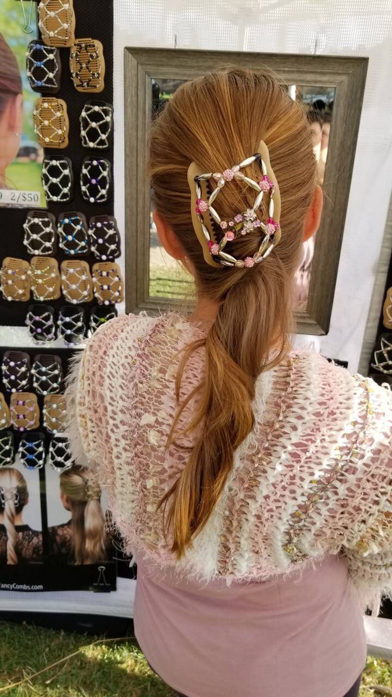 Fancy Combs Pink Rose Double Hair Comb Long Hair Short - Etsy