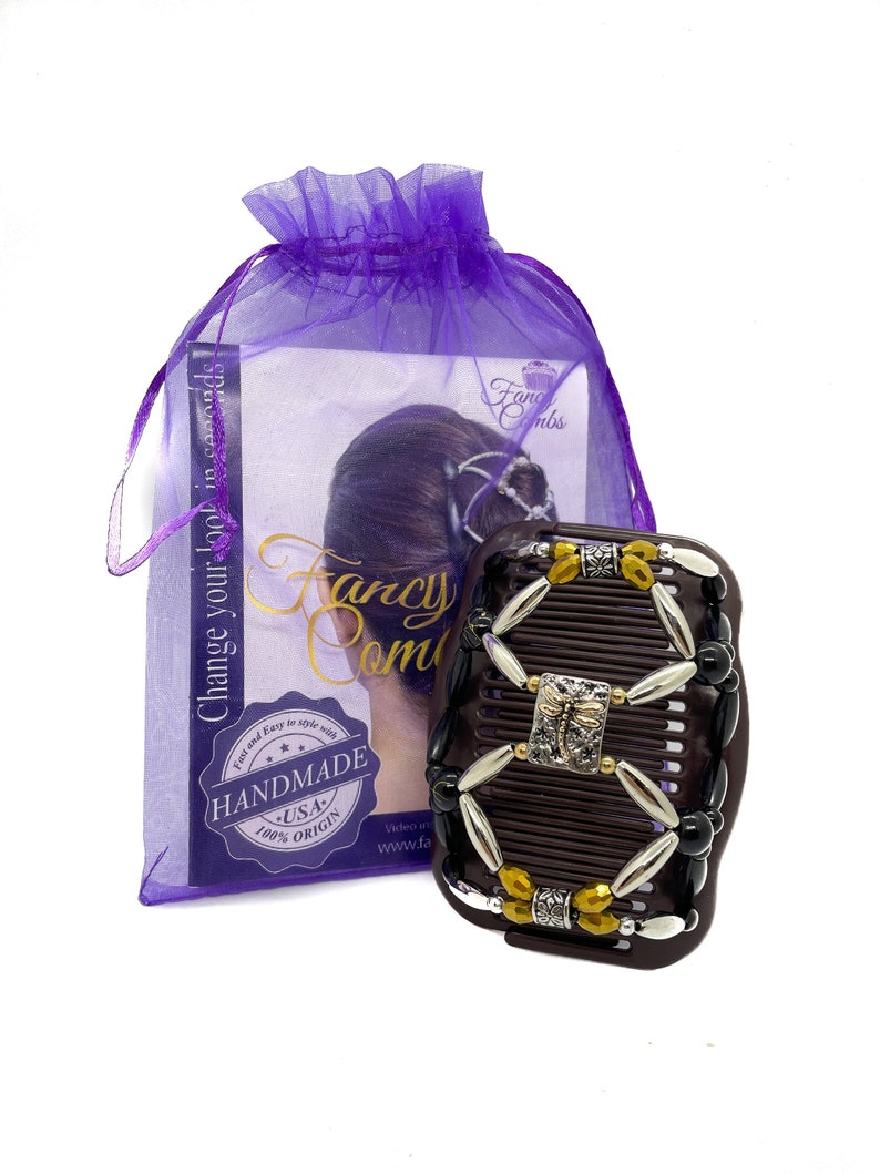 FANCY COMBS Gold Silver Hair Jewelry Classy Bun Maker Beaded - Etsy