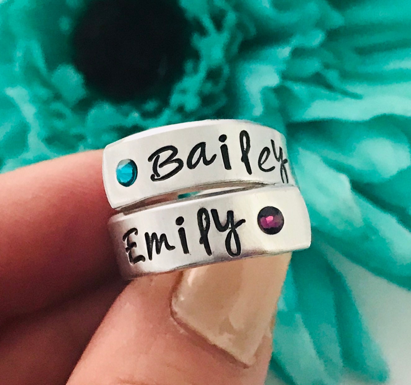 Personalized Wrap Ring With Birthstones Personalized Ring | Etsy