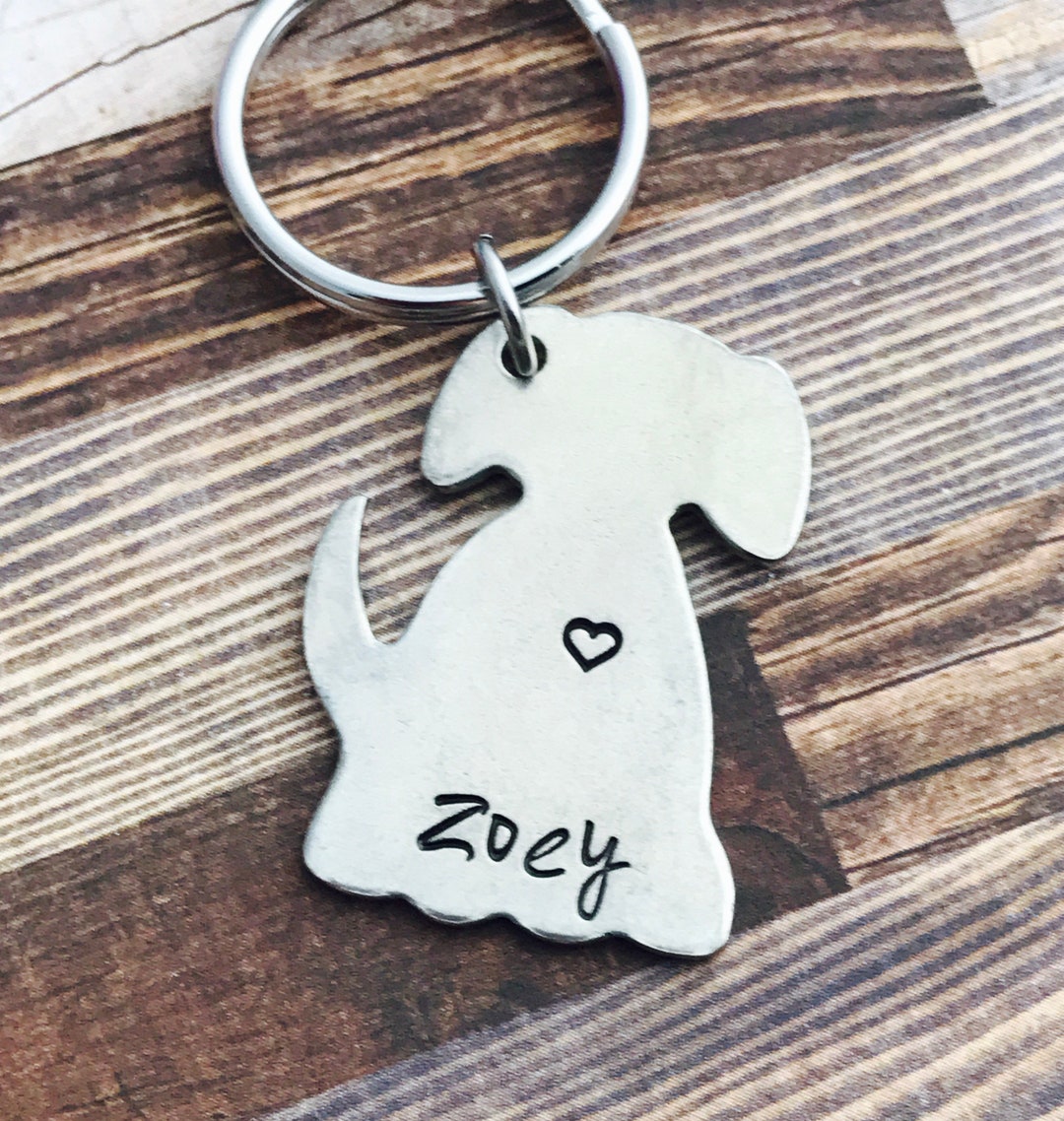 Dog Lover Keychain - Add Your Dogs Name or a Small Wording - Dog Metal ...