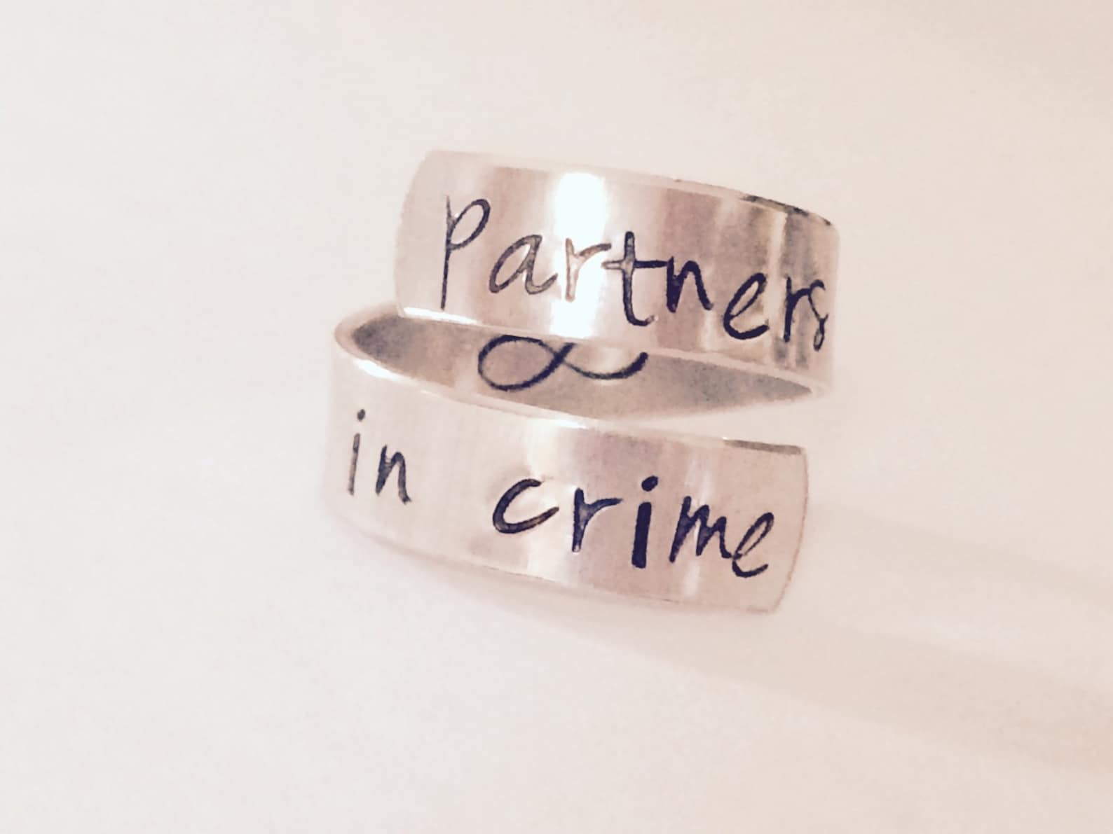 Partners in Crime Ring Hand Stamped Ring Very Sturdy Ring - Etsy