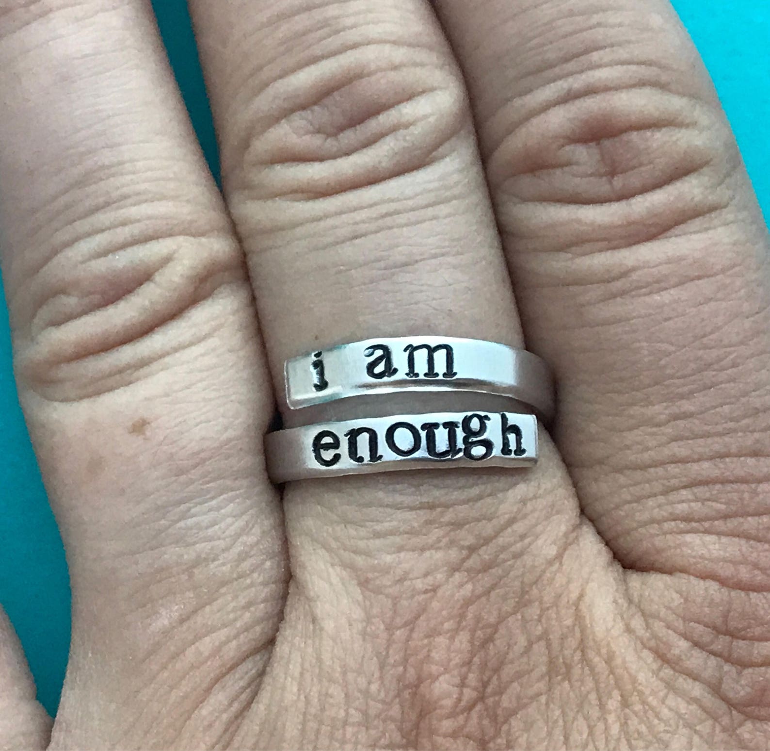 I Am Enough Hand Stamped Ring Very Sturdy Ring Great | Etsy