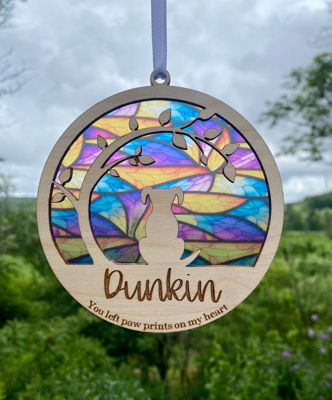 Rainbow Bridge Pet, Sun Catcher, Suncatcher Pet Memorial, Personalized ...