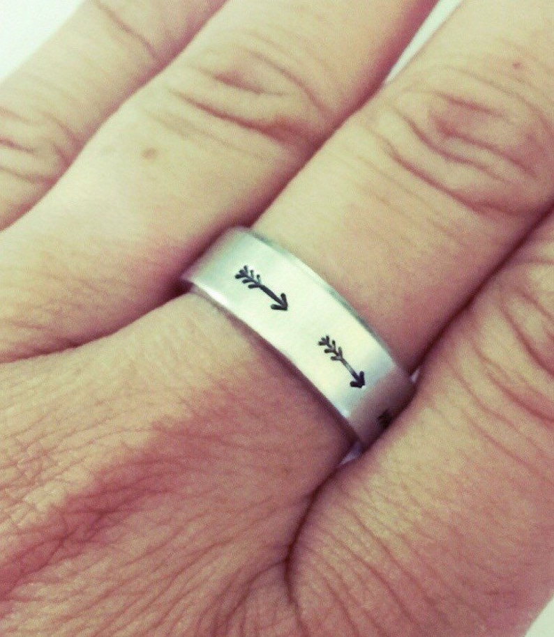Arrow Ring Hand Stamped Ring Very Sturdy Ring Great Gift | Etsy