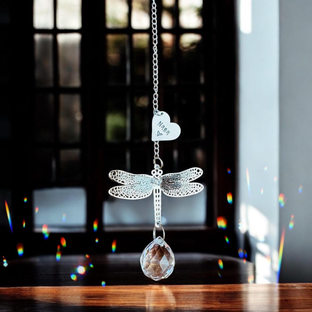 Sun Catcher Dragonfly Sympathy Gift, Poem Card Memorial Suncatcher ...