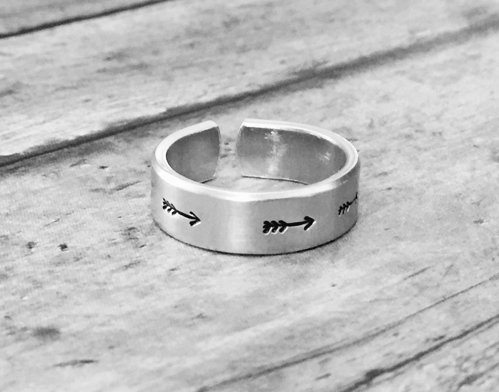 Arrow Ring Hand Stamped Ring Very Sturdy Ring Great Gift | Etsy