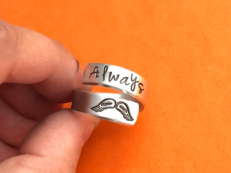 Personalized Wrap Ring Custom Hand Stamped Ring Very - Etsy
