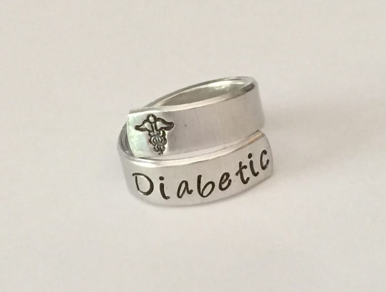 MEDICAL ALERT ring Hand stamped condition or Allergy | Etsy