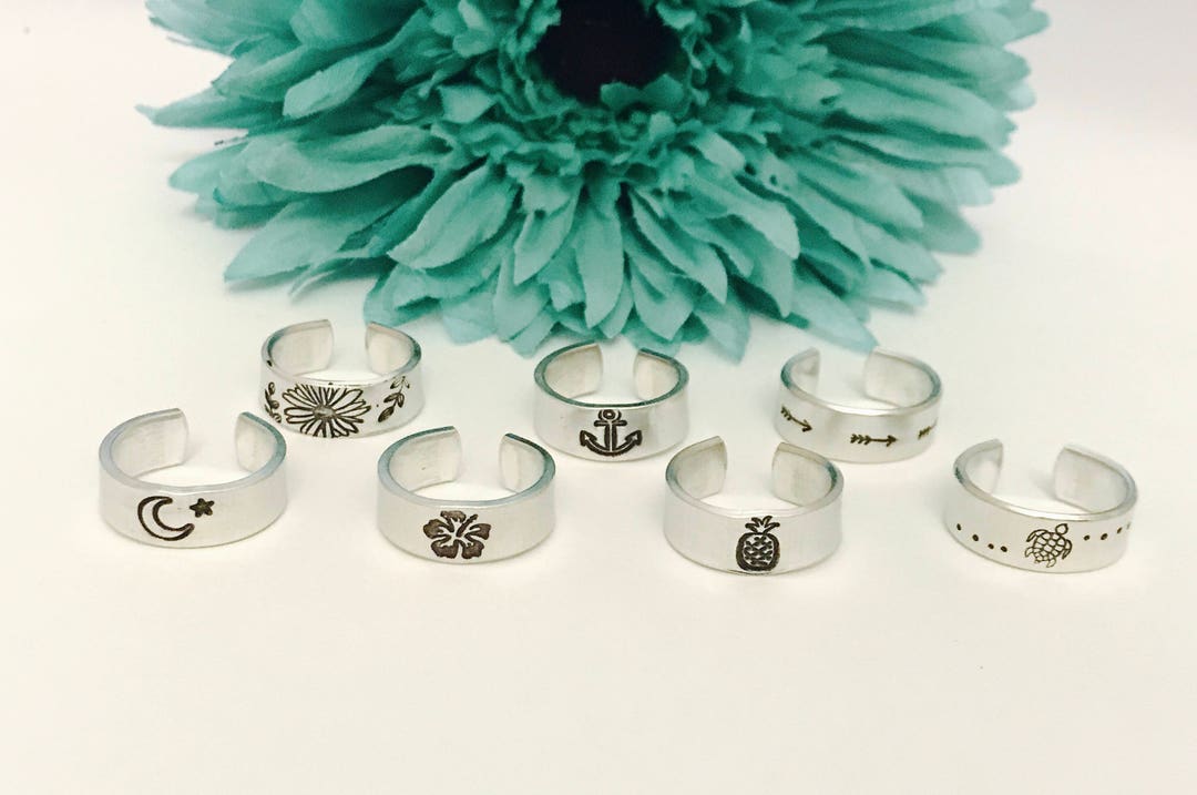 Toe Ring - Hand Stamped Toe Ring - Adjustable Toe Ring - Very Sturdy ...