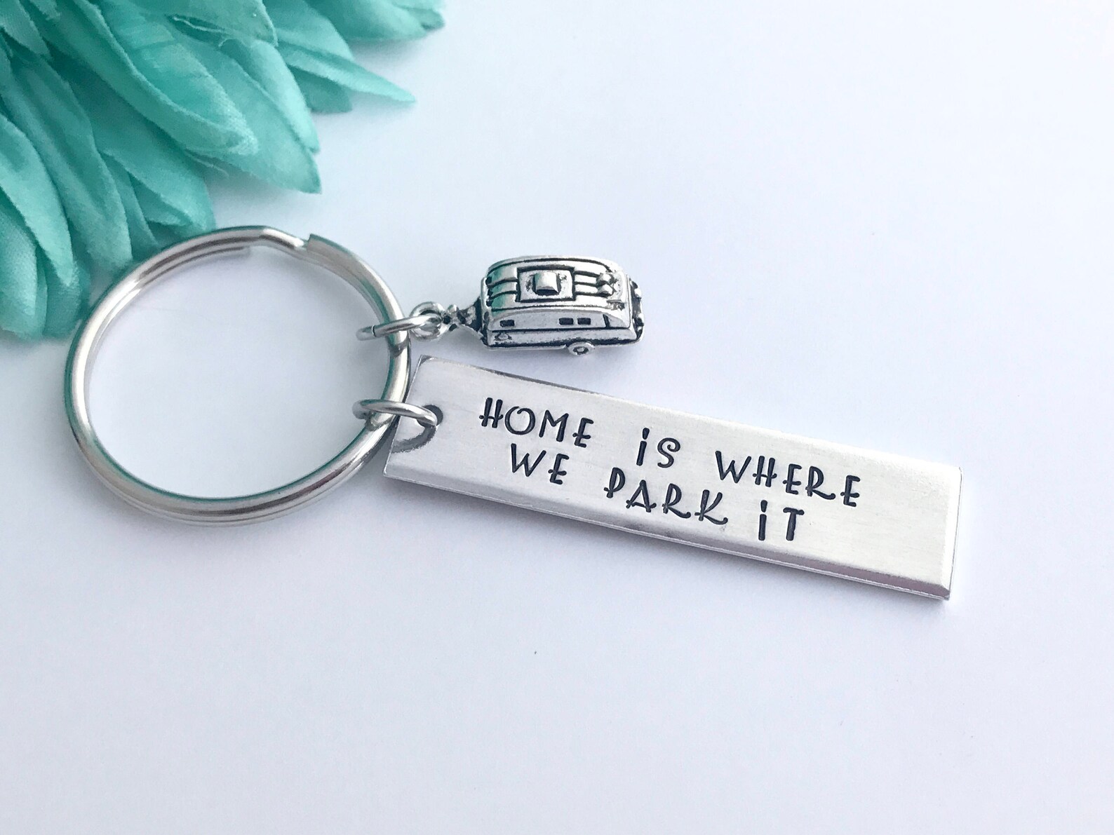RV CAMPER Key Chain Home is Where We Park It Camper Charm - Etsy