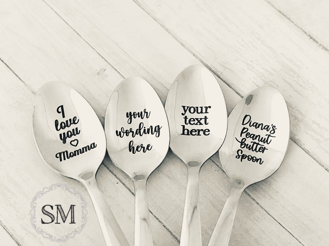CUSTOM SPOON - Laser Engraved Silverware - Stainless Steel - Spoon ...