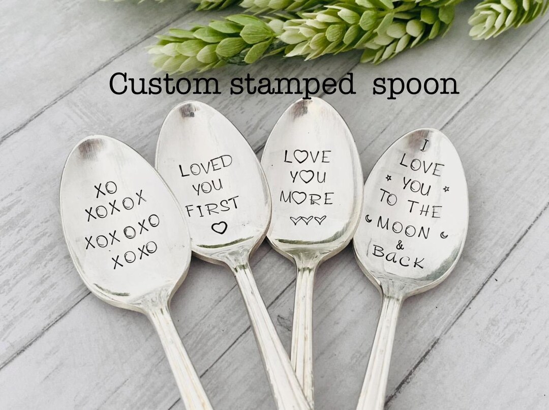 CUSTOM STAMPING - Hand Stamped Silverware Vintage Spoon Message ...