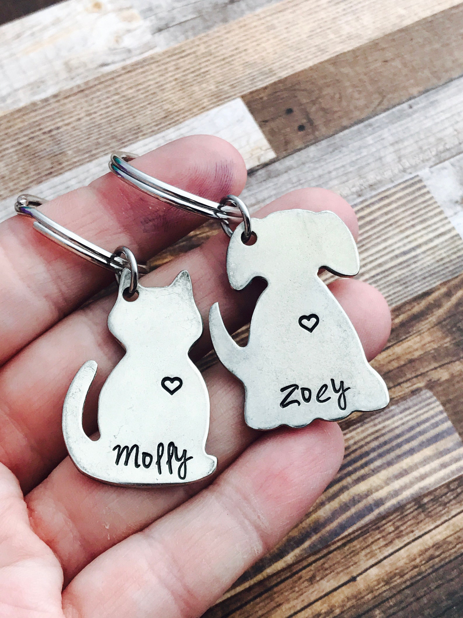 Cat Lover Keychain - Add Your Cats Name or a Small Wording - Cat Metal ...