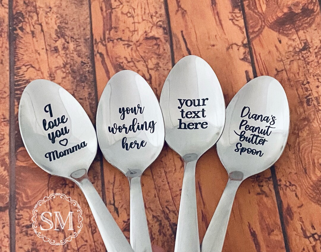 CUSTOM SPOON - Laser Engraved Silverware - Stainless Steel - Spoon ...