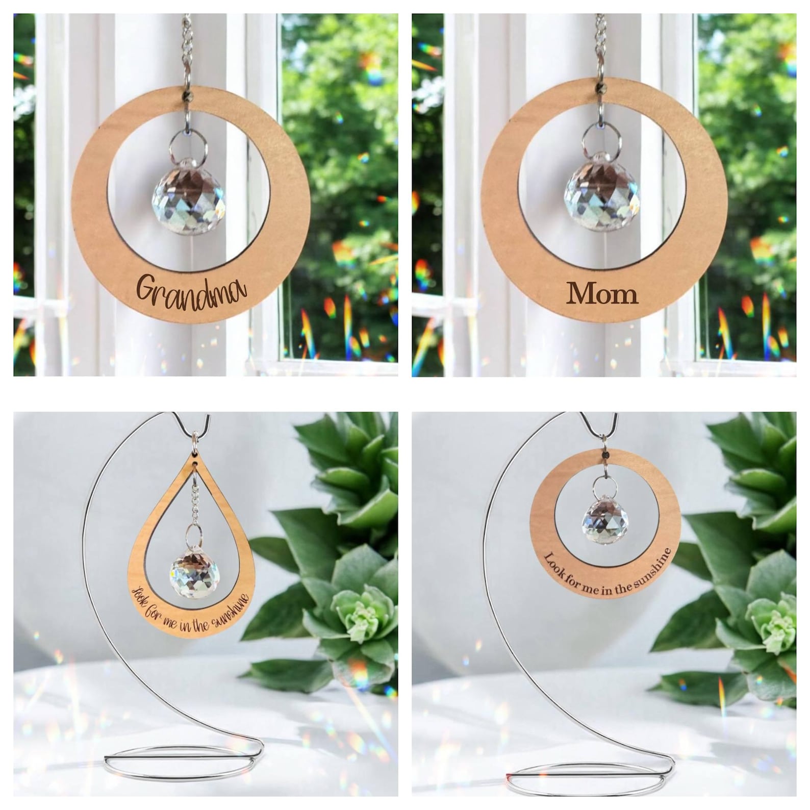 Sun Catcher Sympathy Gift, Poem Card Memorial Suncatcher, Loss of Mom ...