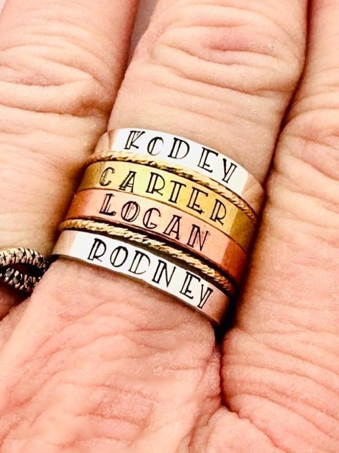 Stacking Rings Sterling Silver Custom Stacking Ring Personalized - Hand ...