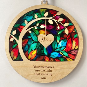 Sun Catcher Sympathy Gift, Poem Card Memorial Suncatcher, Sympathy Gift ...