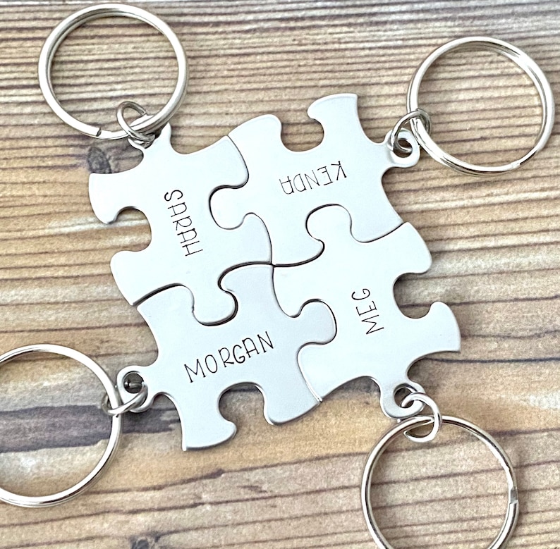 Personalized Puzzle Keychains, Friends Keychain, Puzzle Piece, Family ...