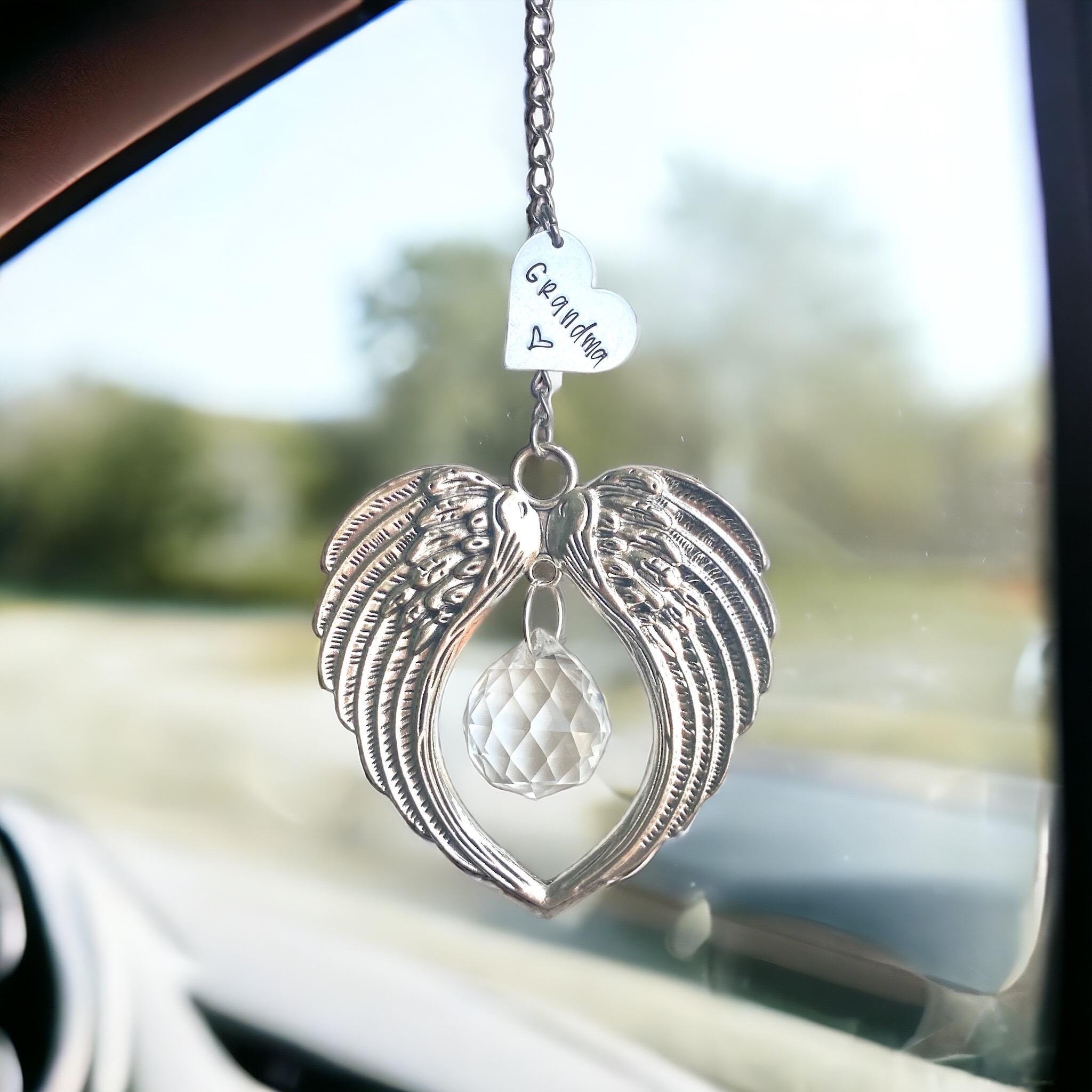 Sun Catcher CAR MIRROR Sympathy Gift, Poem Card Memorial Suncatcher ...