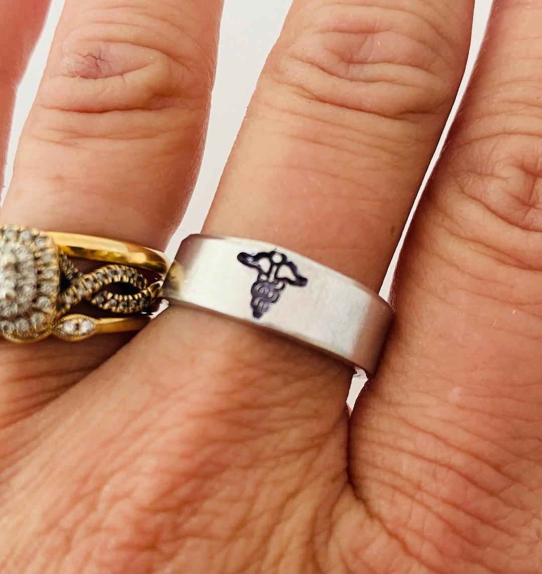 Medical Alert Ring - Hand Stamped- Allergy - Custom Made to Your ...